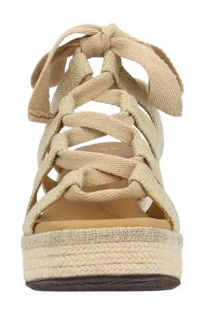 J. Reneé Garlynn Lace-up Platform Wedge Sandal - Tan