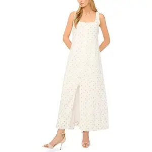 Halogen Polka Dot Sleeveless A-line Dress - Clay