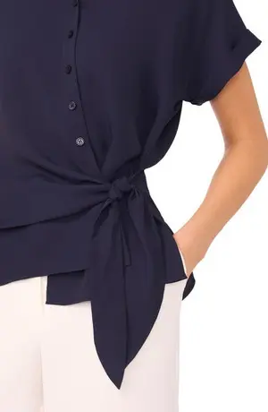 Halogen Asymmetric Tie-front Shirt