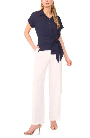 Halogen Asymmetric Tie-front Shirt