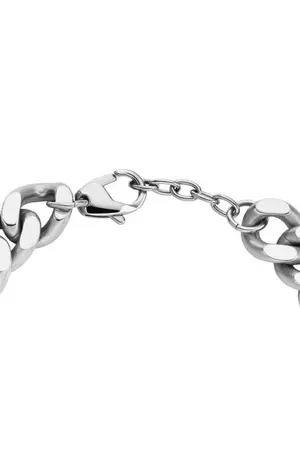 DIESEL® Oval D Logo Chain Bracelet - Silver