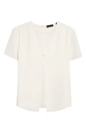 Emporio Armani Techno Georgette Top - Ivory