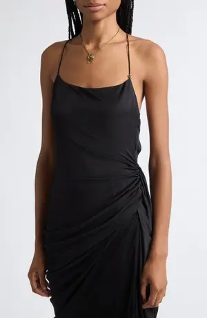 Versace Liquid Drape Jersey Gown - Black