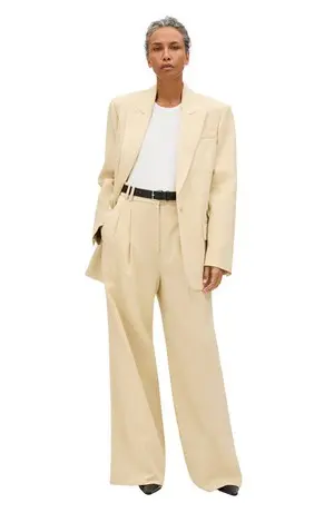 Another Tomorrow Oversized Tailored Jacket - Sand