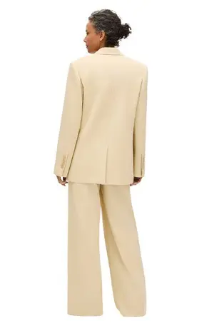 Another Tomorrow Oversized Tailored Jacket - Sand