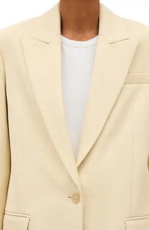 Another Tomorrow Oversized Tailored Jacket - Sand