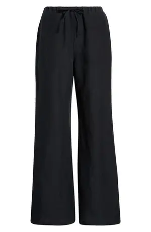 Marine Layer Linen Blend Straight-leg Pants - Black