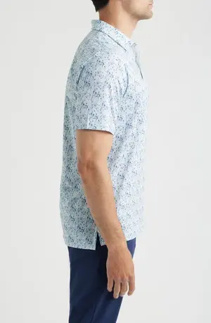SWANNIES Sunday Floral Performance Golf Polo - Sky