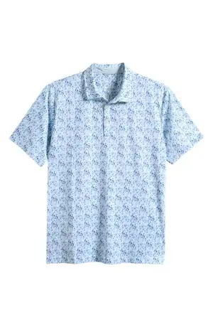 SWANNIES Sunday Floral Performance Golf Polo - Sky