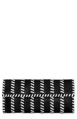 Rebecca Minkoff Whipstitch Patchwork Leather Clutch - Black/white