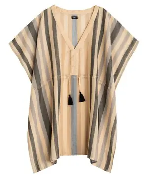 Echo Cabana Stripe Caftan Black