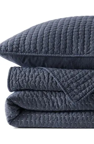 LANDS' END Seed Stitch Quilt - Dark Chambray