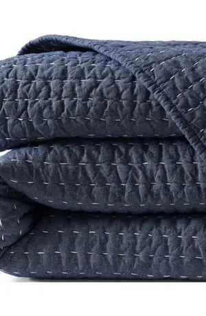 LANDS' END Seed Stitch Quilt - Dark Chambray