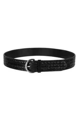 Cole Haan Woven Leather Belt - Black