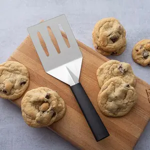 RADA Cutlery Turnover Large Faced Slotted Turner Spatula - Black
