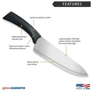 RADA Cutlery 8.5-inch French Chef Knife Anthem Wave Handle