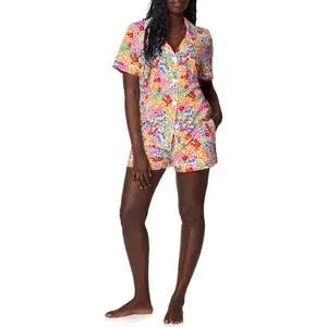 BEDHEAD PAJAMAS Print Stretch Organic Cotton Short Pajamas Spring Fields