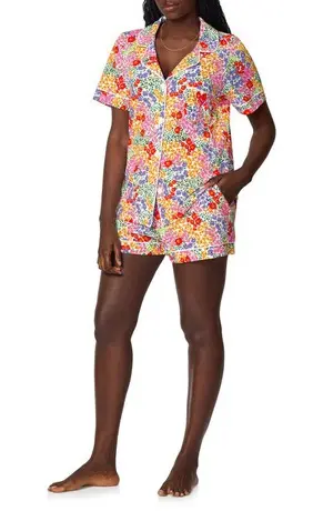 BEDHEAD PAJAMAS Print Stretch Organic Cotton Short Pajamas - Spring Fields