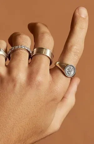 SERGE DENIMES St. Christopher Sterling Signet Ring
