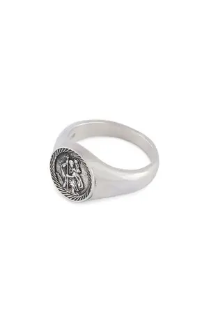SERGE DENIMES St. Christopher Sterling Signet Ring