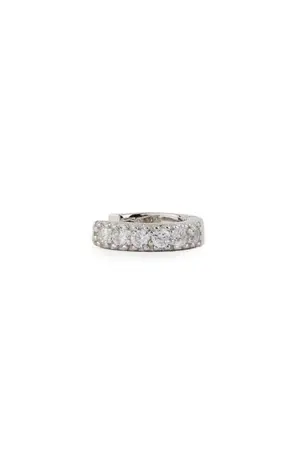 SERGE DENIMES Single Cubic Zirconia Hoop Earring - Silver