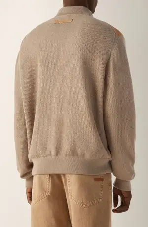 Zegna Cashmere And Suede Hybrid Bomber Jacket