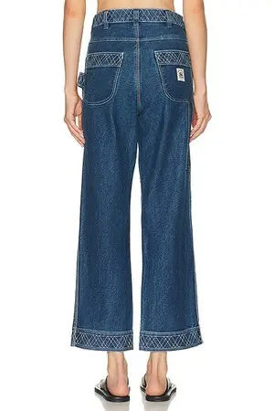 BODE Embroidered Knolly Brook Straight Leg Jeans