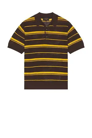 BEAMS Mesh Polo Stripe