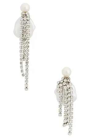 Completedworks Baroque Pearl Dangle Earrings - Silver