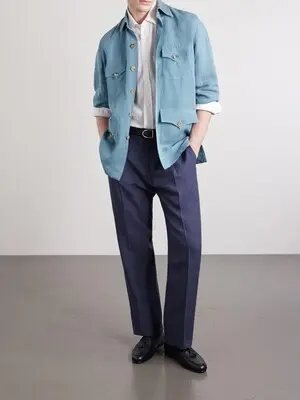 Rubinacci Ciro Straight-leg Linen Suit Trousers