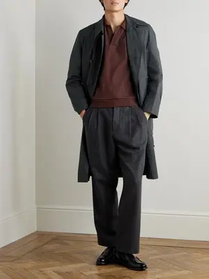 Oliver Peoples Albers Belted Woven Trench Coat