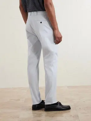 SLOWEAR Tapered Stretch-cotton Trousers - Blue