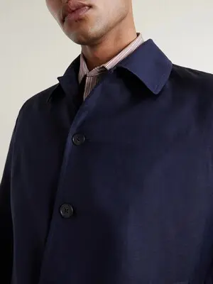 SLOWEAR Wool And Linen-blend Bomber Jacket - Blue