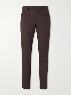 SLOWEAR Tapered Stretch-cotton Trousers - Brown