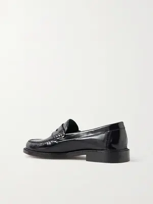 VINNY'S Yardee Polished-leather Penny Loafers