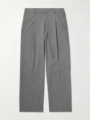 Nn07 Kay 10037 Wide-leg Pleated Woven Trousers - Gray