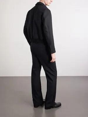TOM FORD Leather-trimmed Wool And Silk-blend Jacket