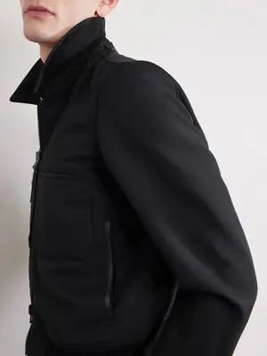 TOM FORD Leather-trimmed Wool And Silk-blend Jacket