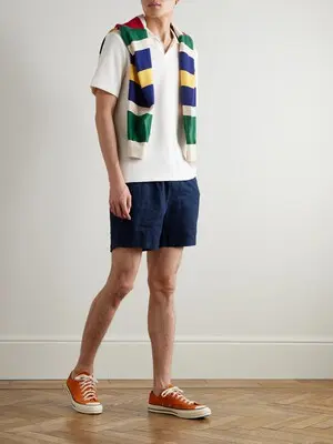 Polo Ralph Lauren Prepster Straight-leg Linen Drawstring Shorts - Blue