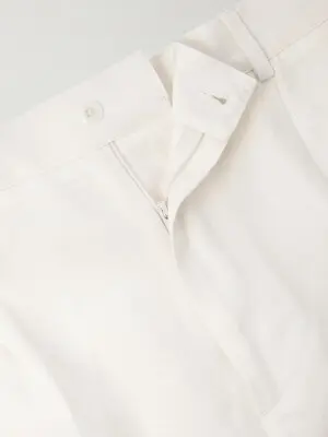 Rubinacci Straight-leg Pleated Cotton Shorts - White