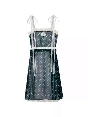 Marc Jacobs Ribbon Lace Chiffon Dress - Blue