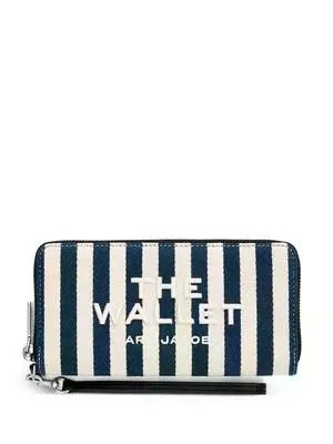 Marc Jacobs Striped Canvas Continental Wallet Blue