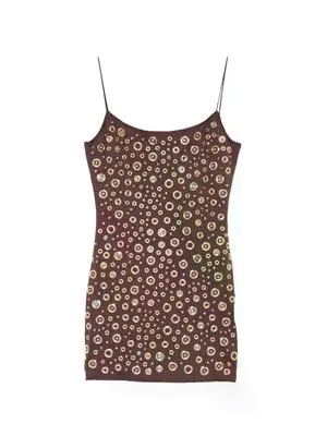 Oseree Ring-embellished Mini Dress
