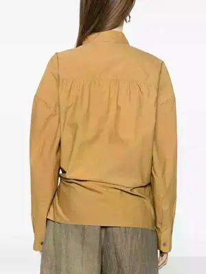LEMAIRE Twisted Wrap-over Shirt - Brown