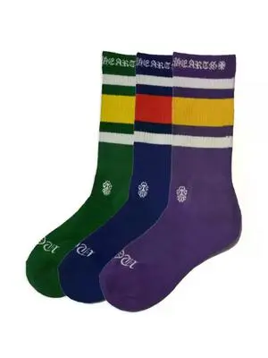 Chrome Hearts Striped Socks - Blue