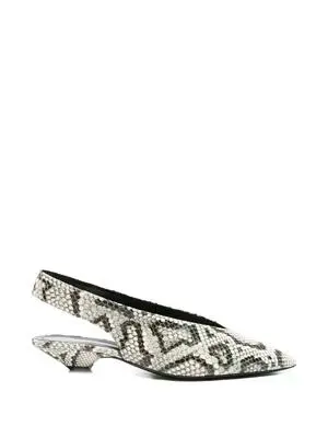SERGIO ROSSI Beak Slingback Pointed Pumps - Grey
