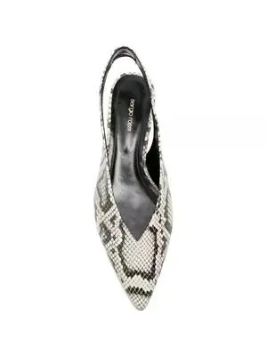 SERGIO ROSSI Beak Slingback Pointed Pumps - Grey