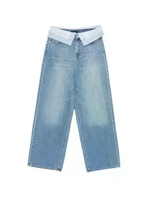 7 For All Mankind Double-layer Wide Leg Jeans