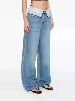 7 For All Mankind Double-layer Wide Leg Jeans