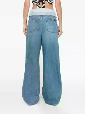 7 For All Mankind Double-layer Wide Leg Jeans